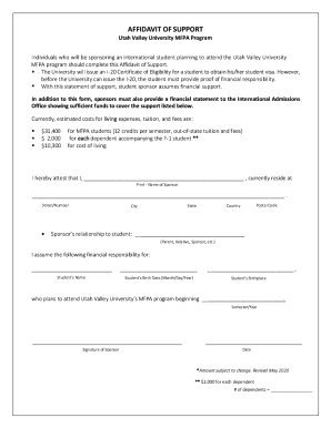 Fillable Online What is Affidavit of Support for Student Visa in USA? Fax Email Print - pdfFiller