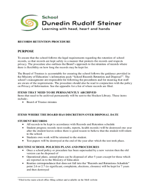 Fillable Online Q&A: Record Retention and Record Retention Schedules ...