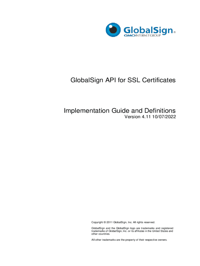 Fillable Online GlobalSign Atlas Certificate Management API Guide Fax Email Print - pdfFiller