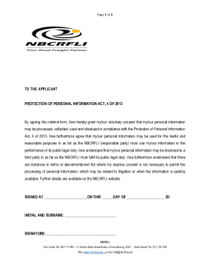 Fillable Online POPIA Consent for the Referral Form - Nbcrfli Fax Email ...