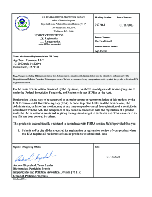 Fillable Online Pesticide Experimental Use Permit - Notices Fax Email ...