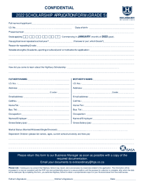 Fillable Online hps co 2022 SCHOLARSHIP APPLICATION FORM (GRADE 5) Fax ...