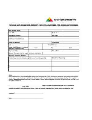Fillable Online DRUG SPECIAL AUTHORIZATION REQUEST FORM ... Fax Email ...