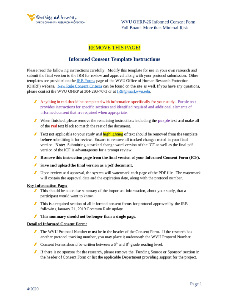 ICF Template - More than Minimal Risk Research (ADA) - UPDATED 12-10 ...