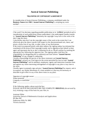 Austral Internet Publishing Transfer of Copyright Agreement Doc ...
