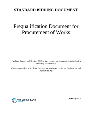 Standard Bidding Documents for Procurement of Works Doc Template ...
