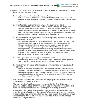 Covid-19 and Requests for Doctor's Notes (the MED3 'Fit Note') Doc ...