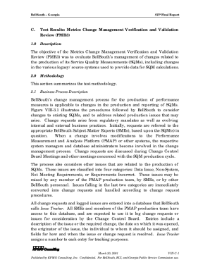 Fillable Online Metrics Change Management Verification and Validation ...