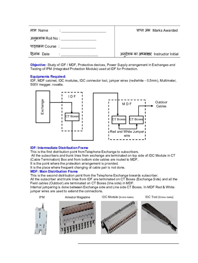 Fillable Online What is an intermediate distribution frame (IDF)? Fax ...