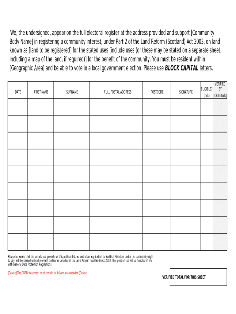 Community right to buy: application and guidance Doc Template | pdfFiller