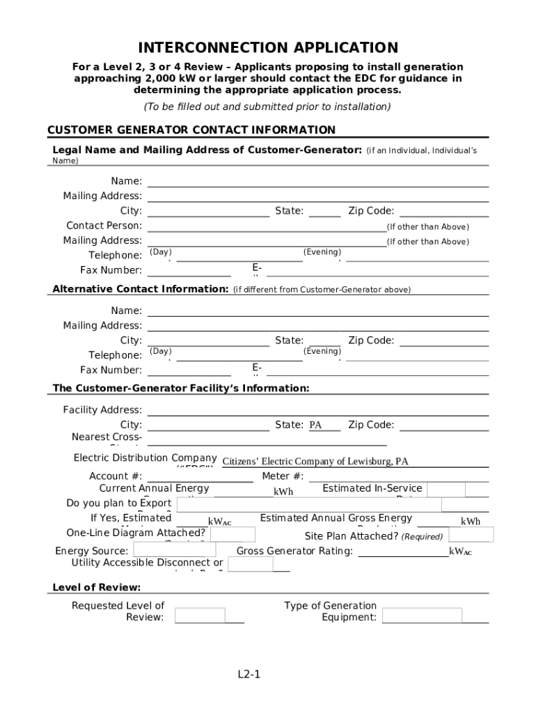 Interconnection Application Agreement Doc Template | pdfFiller