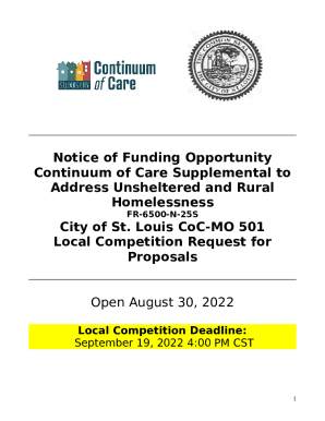 Continuum of Care Notice of Funding Opportunities Doc Template | pdfFiller