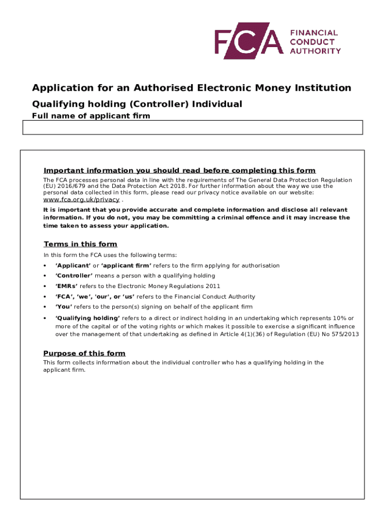 application-authorised-electronic-money-institution Doc Template ...