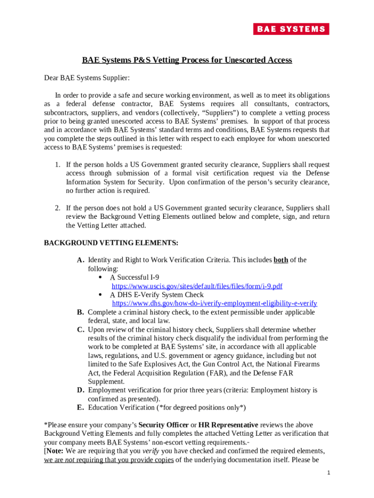 BAE Systems, Inc.BAE SystemsUnited States Doc Template | pdfFiller