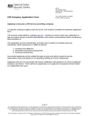 NCSC Cyber Incident Response Level 1 - Application Doc Template | pdfFiller