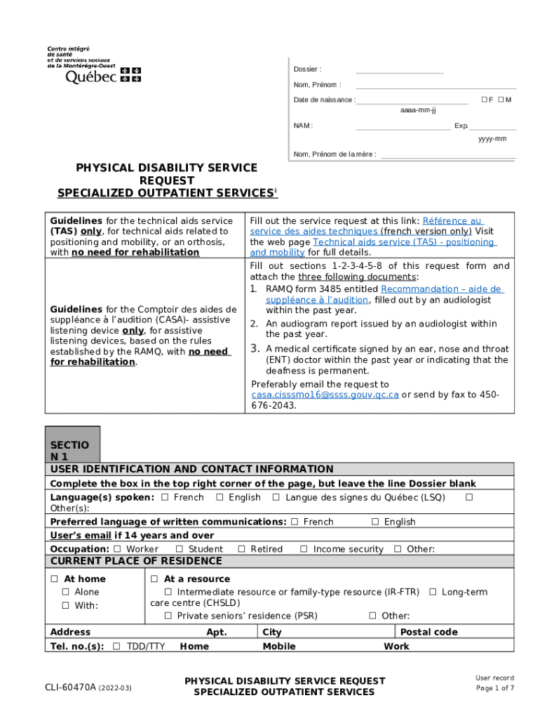 Technical aids service (TAS) - positioning and mobility Doc Template | pdfFiller
