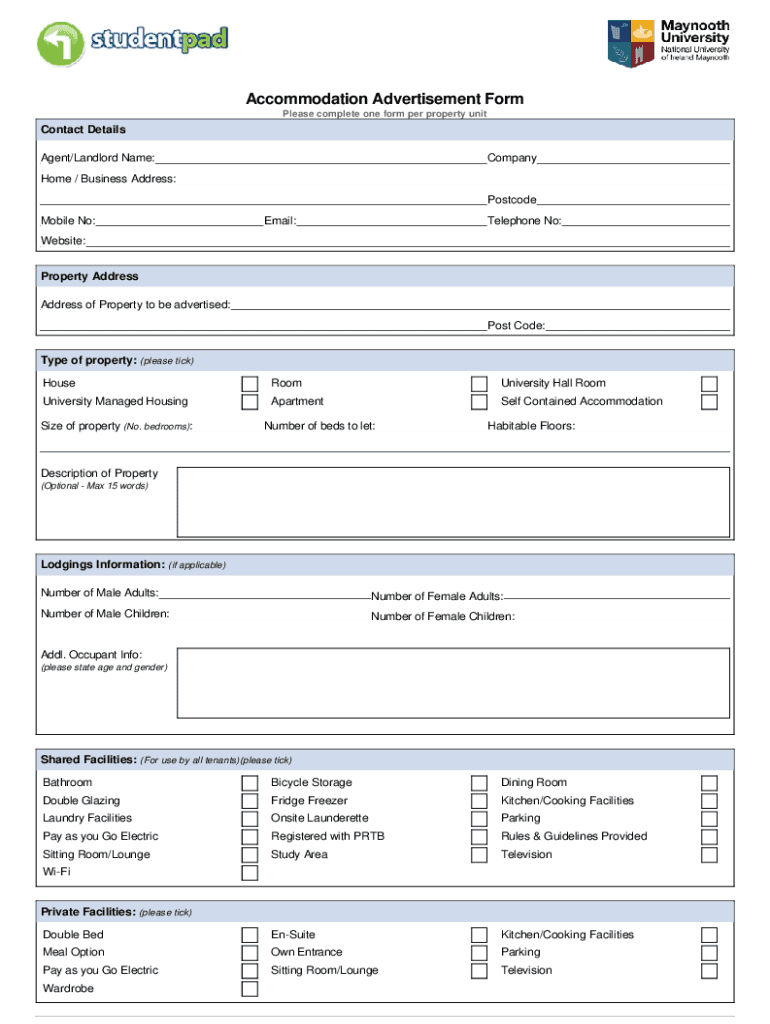 Fillable Online Studentpad Created PDF - Maynooth Student Pad Fax Email ...