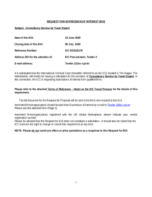 Expression of Interest (EOI) For Services of a Consultancy ... Doc Template | pdfFiller