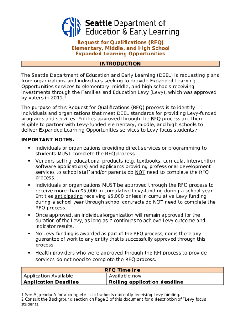 Request for Qualifications (RFQ) Elementary, Middle, and ... Doc ...