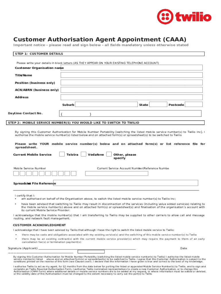 Online Customer Authorisation Agent Appointment Doc Template | pdfFiller