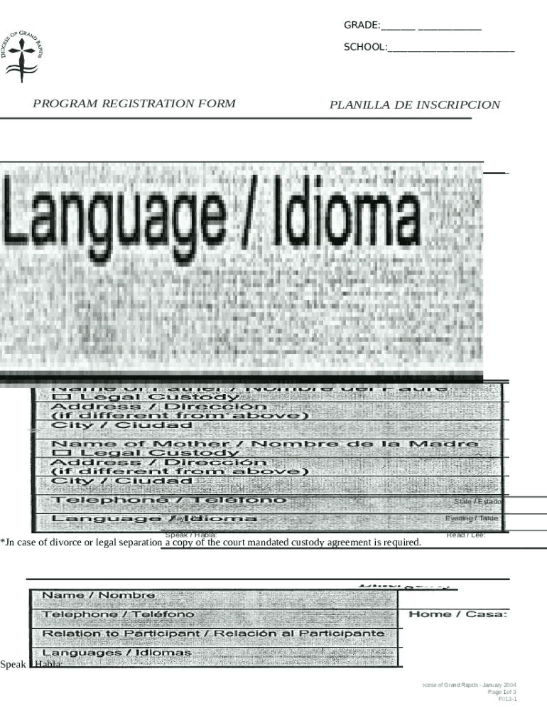 program registration planilla de inscripcion - St. Simon Doc Template | pdfFiller