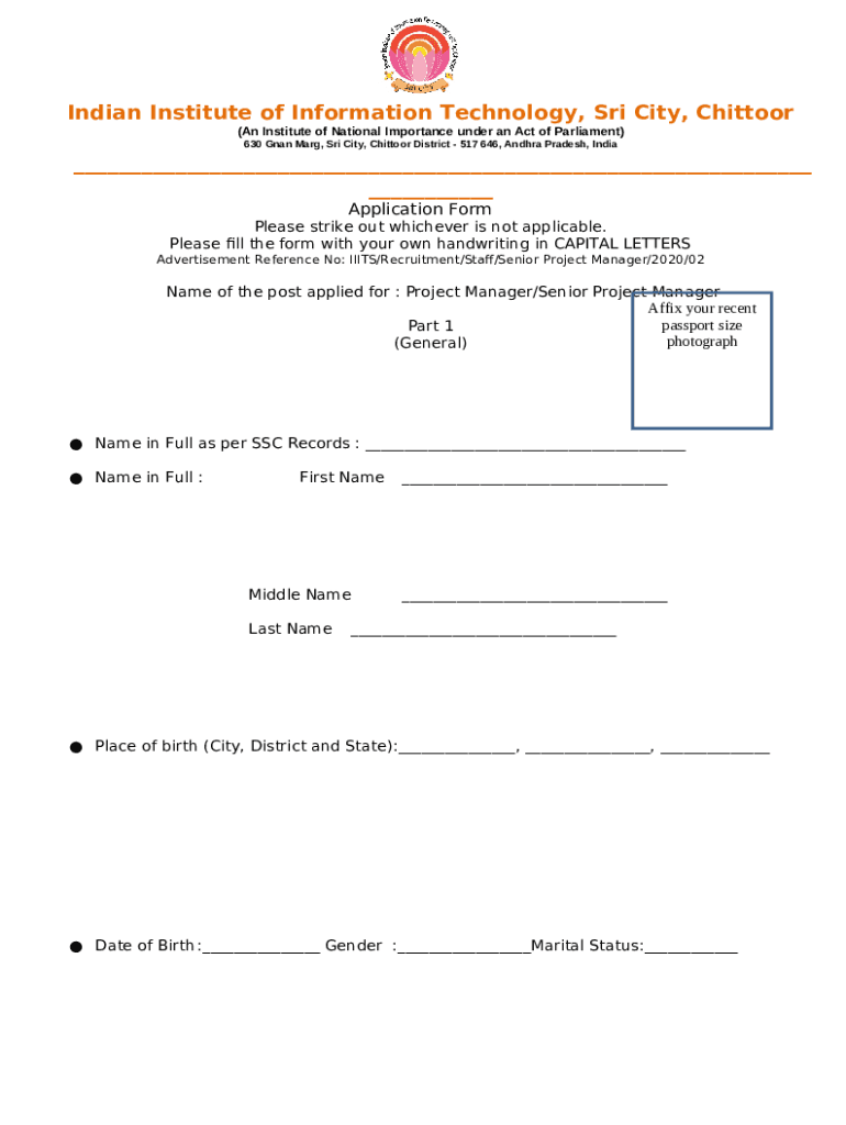 IIIT Sri City - Courses, Cut off, Placements, Admission, Fees ... Doc Template | pdfFiller