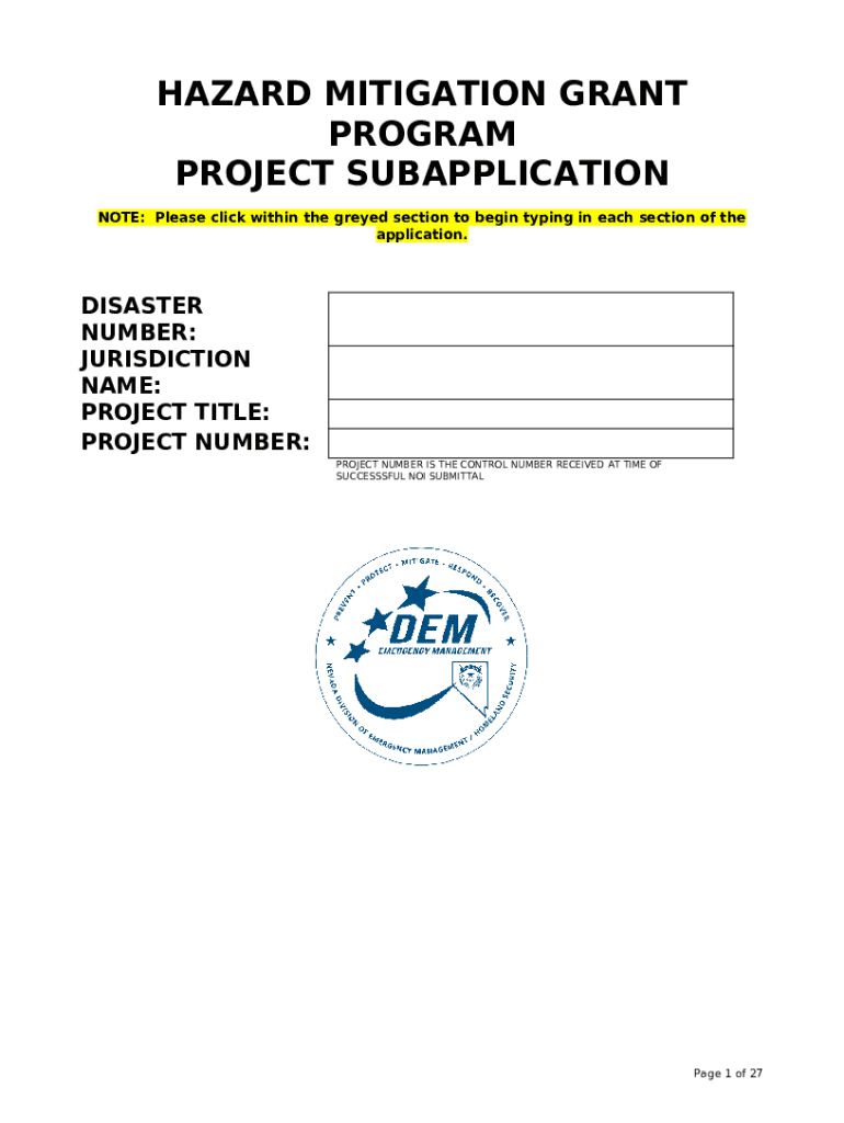 Hazard Mitigation Grant Program Application Development ... - dem nv ...