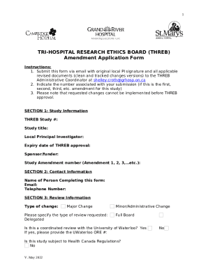 Research Ethics Board Instructions for Amendment Doc Template | pdfFiller