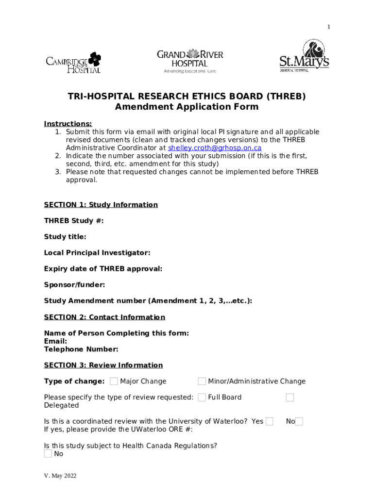 Research Ethics Board Instructions for Amendment Doc Template | pdfFiller
