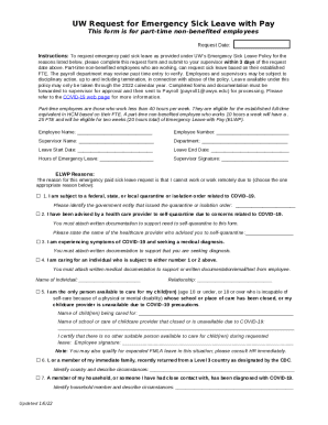 Emergency Paid Sick Leave (EPSL) under ARPA Request Doc Template ...