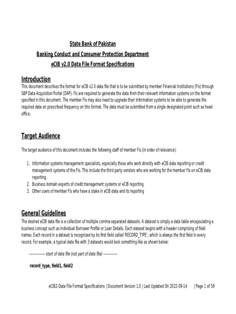 eCIB v2.0 -Data File Specifications - State Bank of Pakistan Doc Template | pdfFiller