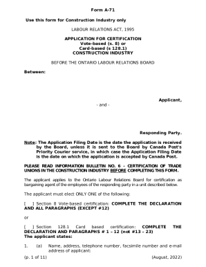 Application for Certification, Construction Industry. Application - Construction Industry Doc ...