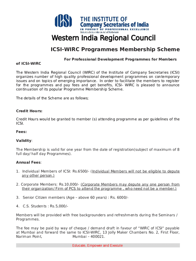 Go Green Principal Sponsor: BSE ICSI-WIRC's New Library Doc Template | pdfFiller