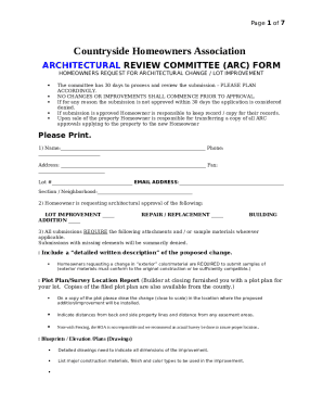 Architectural Review Project Request Doc Template | pdfFiller