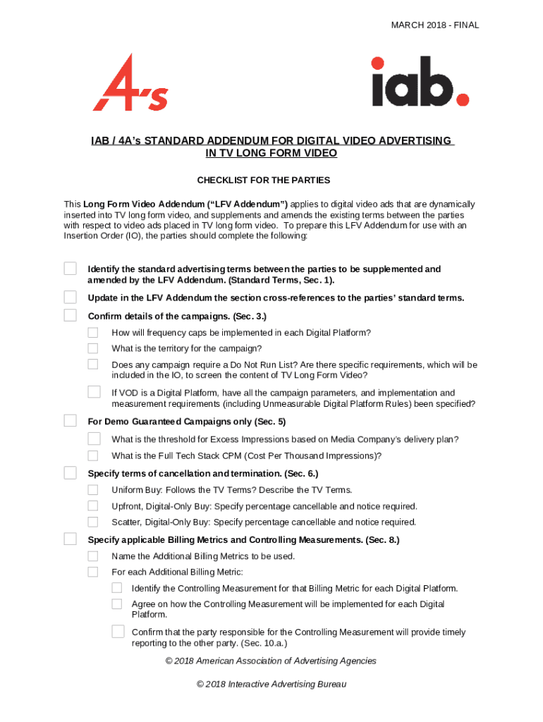 IAB, 4A updating advertising guidelines for long- video Doc Template ...