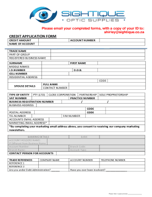 Fillable Online Account Setup Form and Credit Application Authorization ... Fax Email Print ...