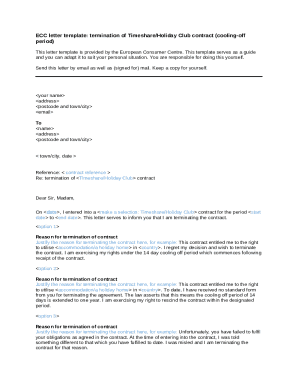 Sample Letter Template for Cancelling Timeshare Agreement Doc Template ...