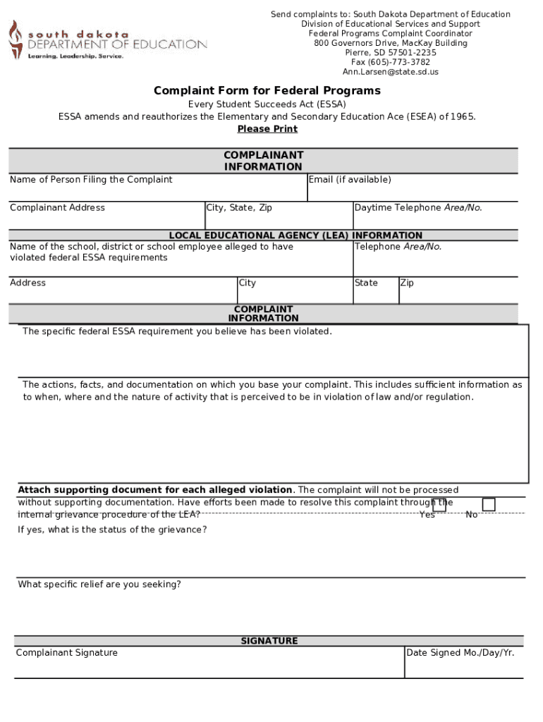 The Elementary and Secondary Education Act (ESEA), as ... - doe sd Doc ...