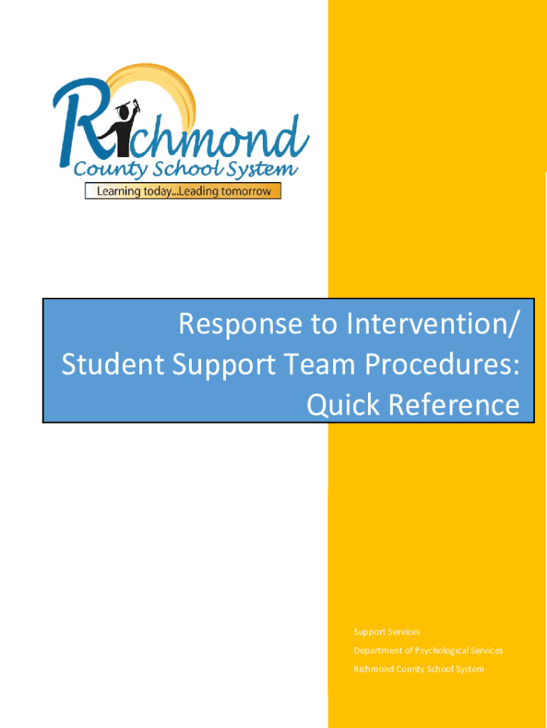 Fillable Online Response to Intervention/ Student Support Team ...