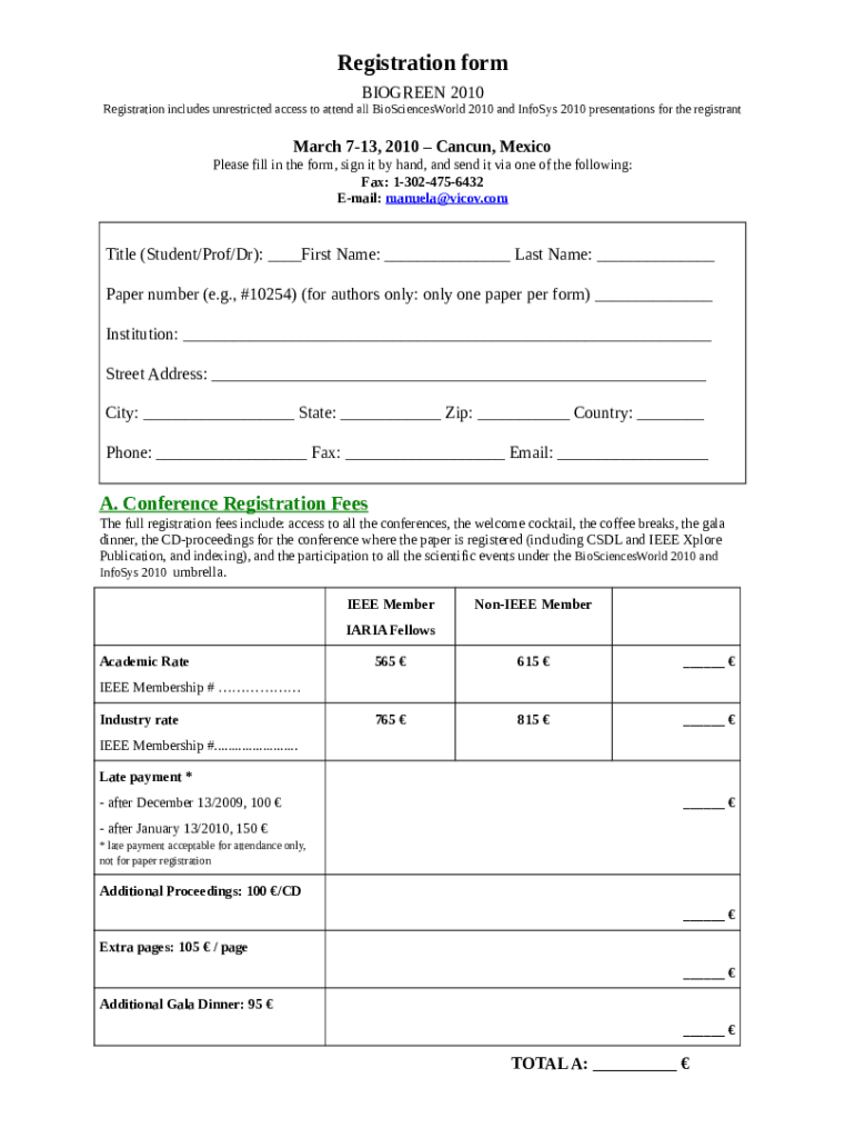 The full registration fees include: access to all the conferences, the welcome cocktail, the ...