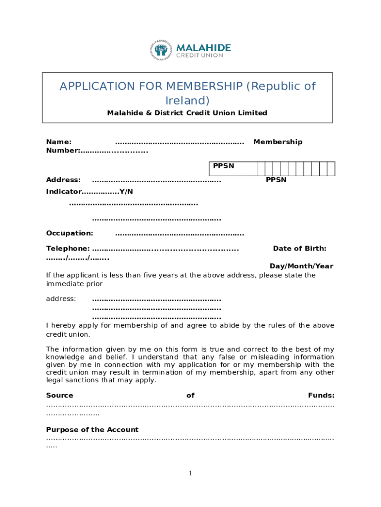 Membership Application The Rotary Club of Dublin - NET Doc Template ...