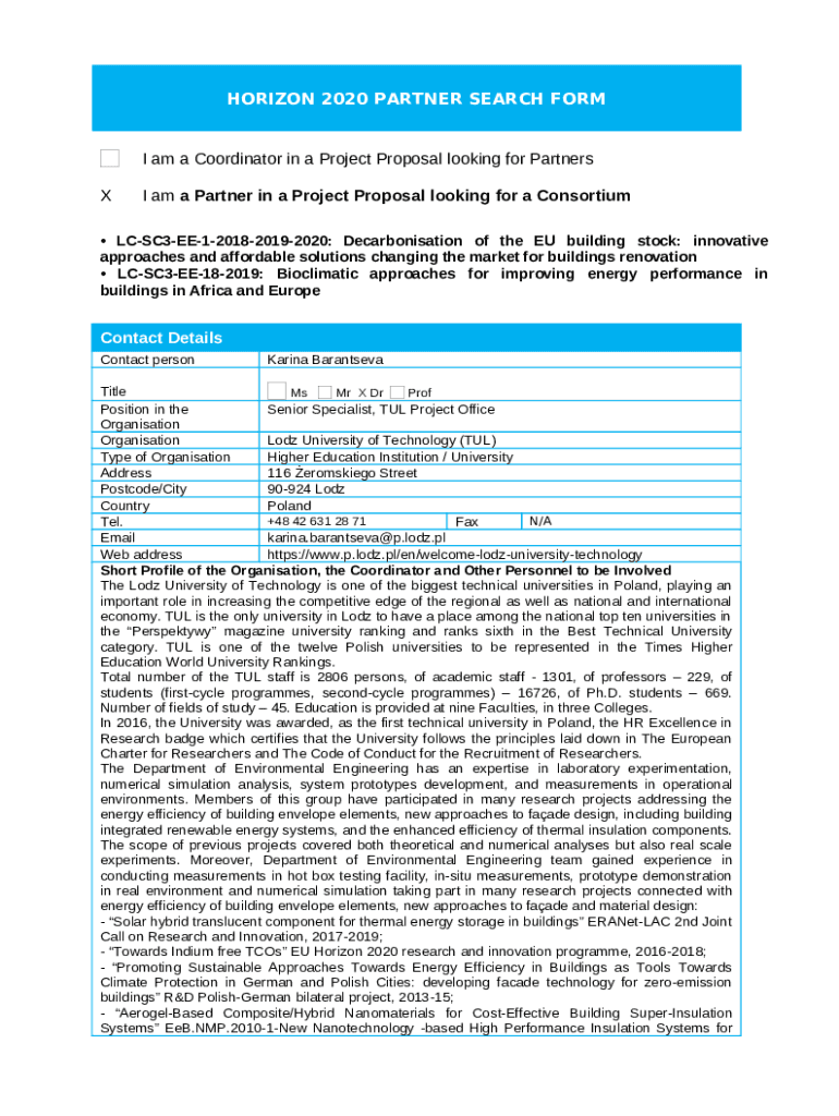 Full proposal application - Biodiversa + Doc Template | pdfFiller