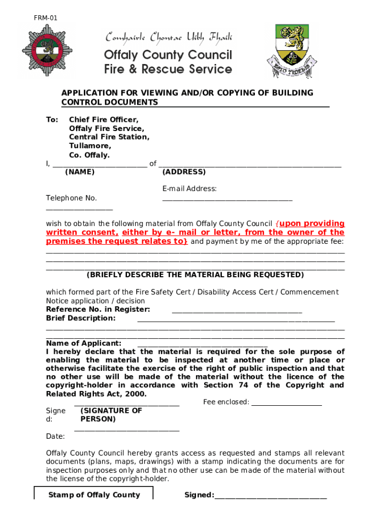 application for a fire safety certificate - Offaly County Council Doc ...