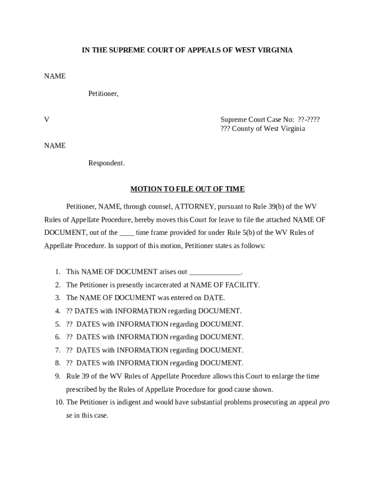 Pro Hac Vice - West Virginia State Bar Doc Template | pdfFiller