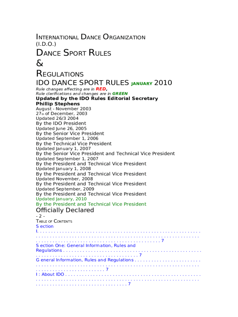international dance organization dance sport rules & regulations Doc Template | pdfFiller