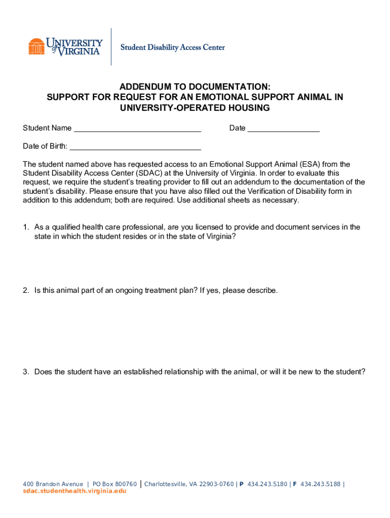 Assistance Animal Request - Medical Provider Doc Template | pdfFiller