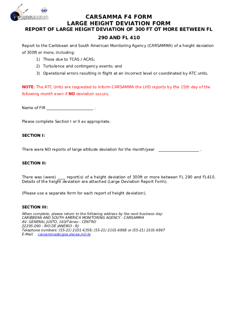 LARGE HEIGHT Deviation - ICAO Doc Template | pdfFiller