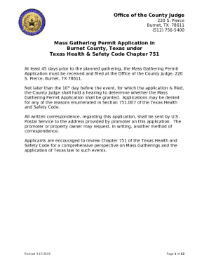 s, Permits, and ApplicationsBurnet Texas Doc Template | pdfFiller