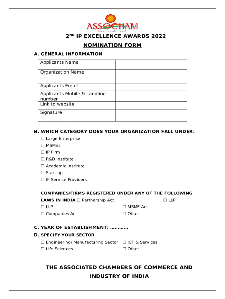 Leadership and Excellence Awards Nomination Doc Template | pdfFiller