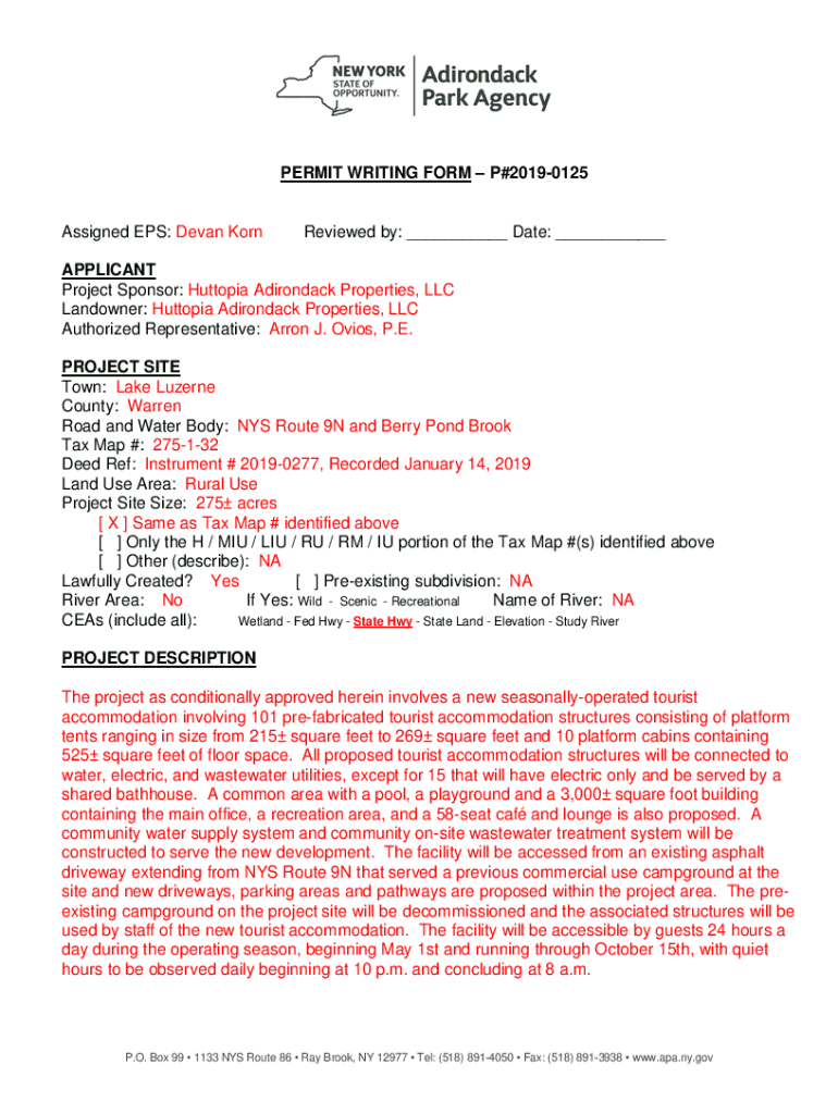 Fillable Online apa ny PERMIT WRITING FORM P#2019-0125 Assigned EPS ...